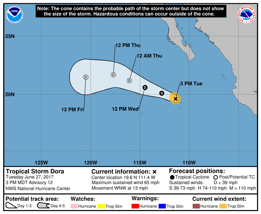 Dora weakens to Tropical Storm – livecaboradio